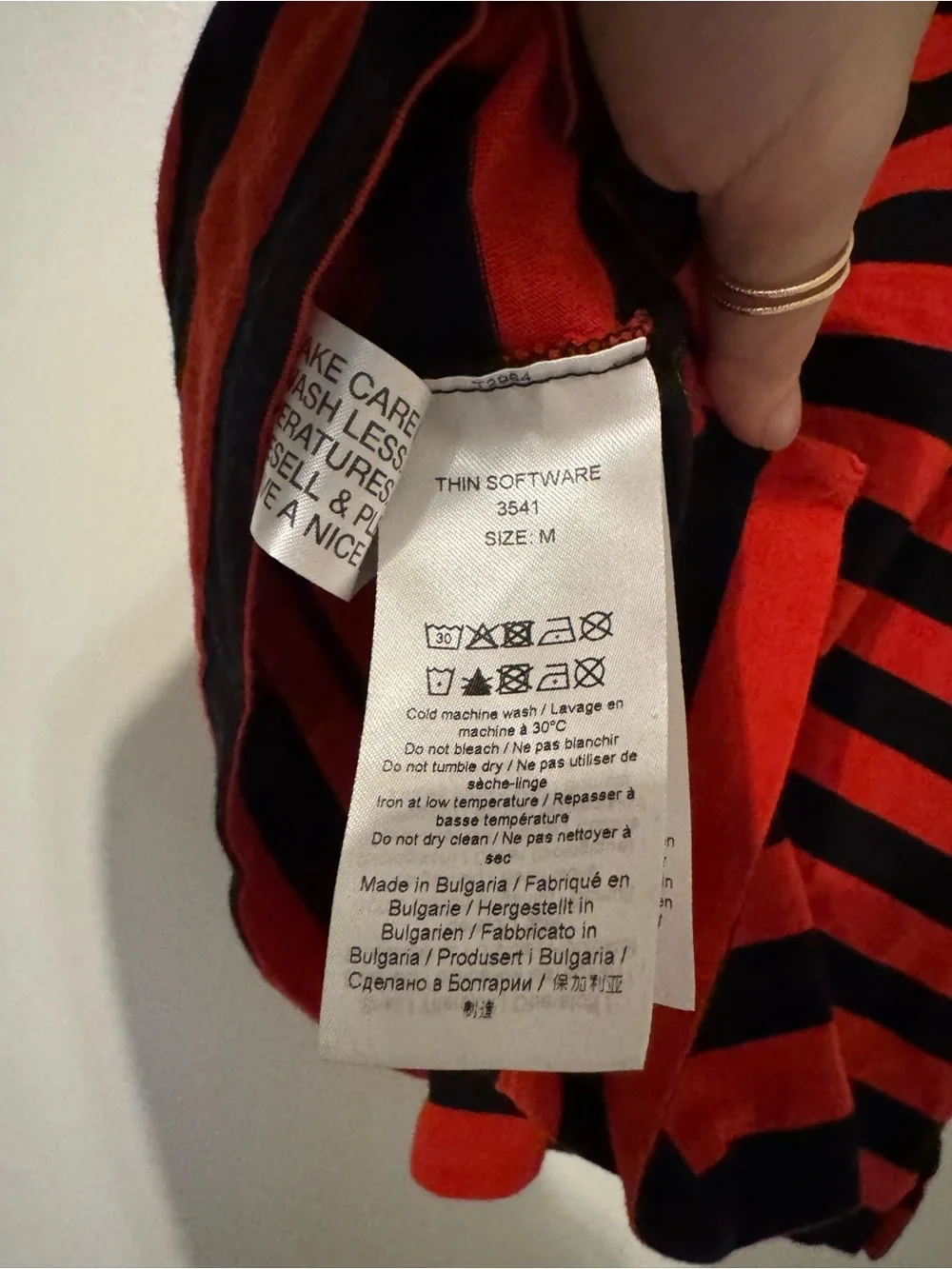 Ganni | Tops | Ganni Black And Red Striped Tee | Poshmark